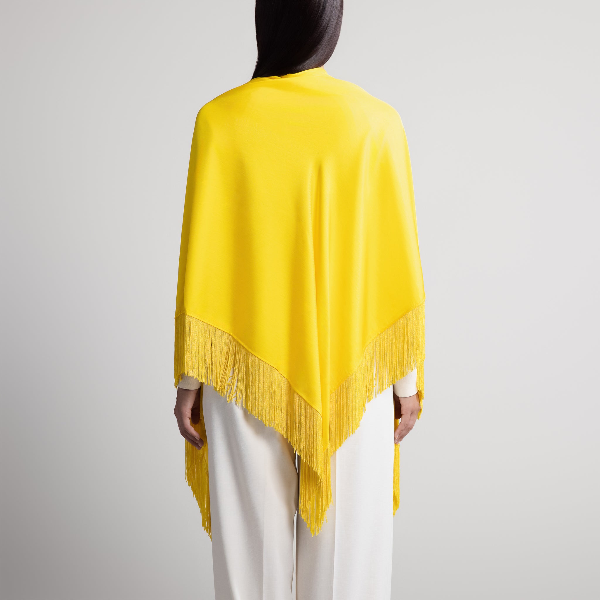 100% Silk Shawl in Lemon Yellow