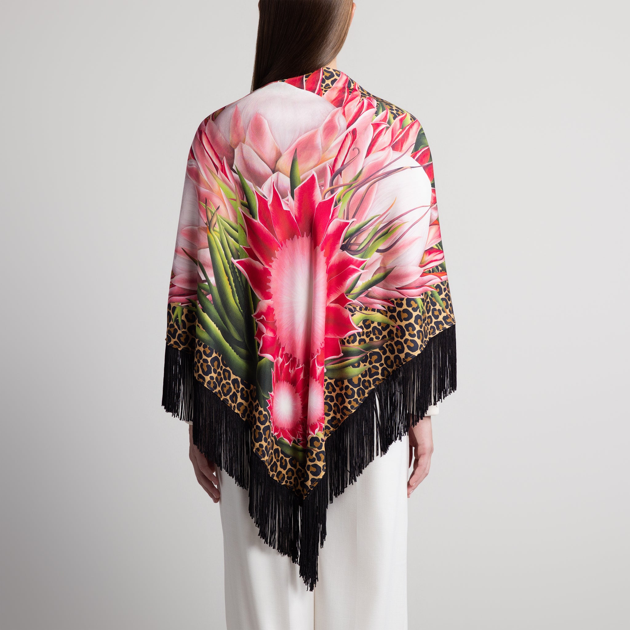 Protea Silk Shawl in Leopard Print