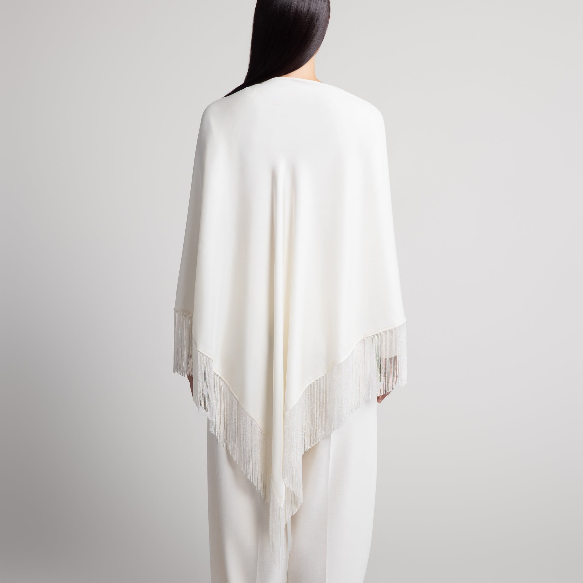 100% Silk Shawl in White